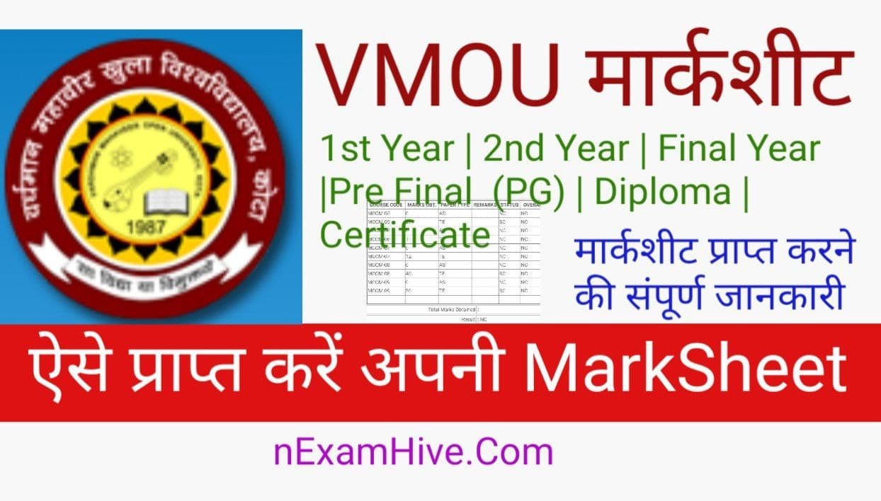 Vmou Marksheet| How to Get Marksheet From Vmou Kota । Vmou से मार्कशीट ...