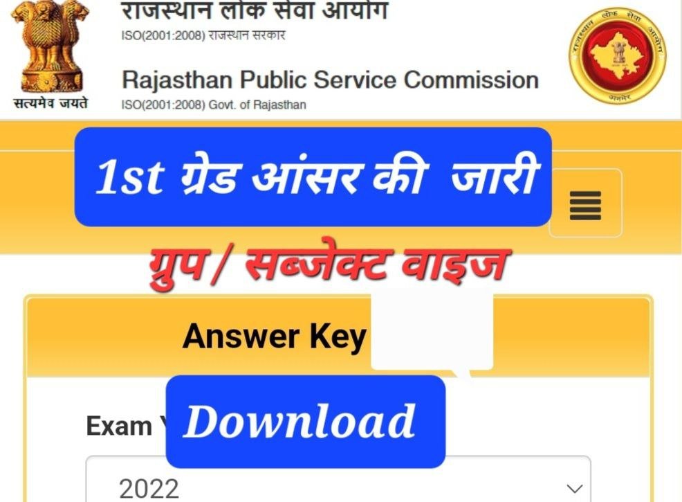 RPSC 1st Grade Teacher Answer Key 